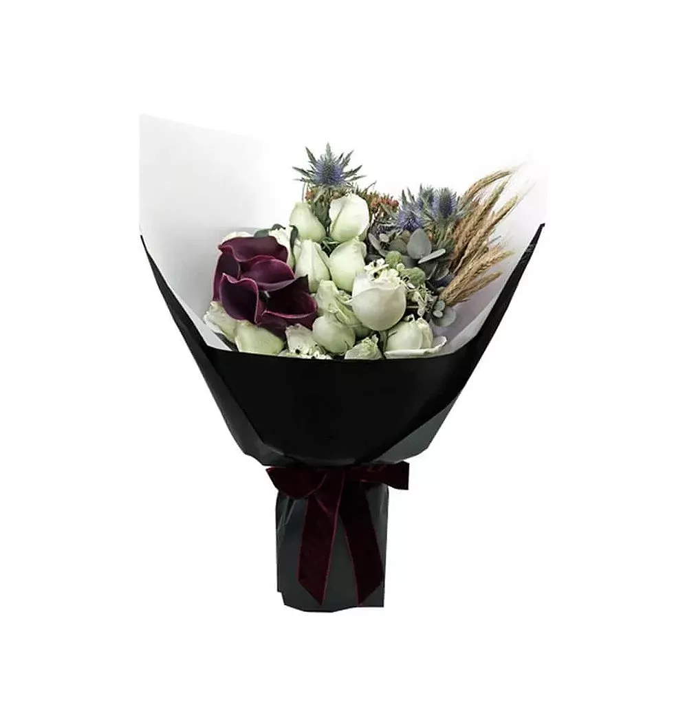 Send 30 red roses in bouquet. To HongKong